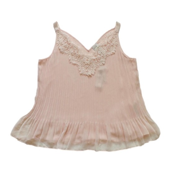 Chico's | Tops | Nwt Chicos Peach Pink Lace Clam Shell Convertible ...